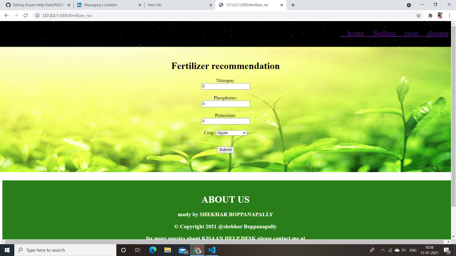 GitHub - shekharboppanapally/Kisaan-Help-Desk
