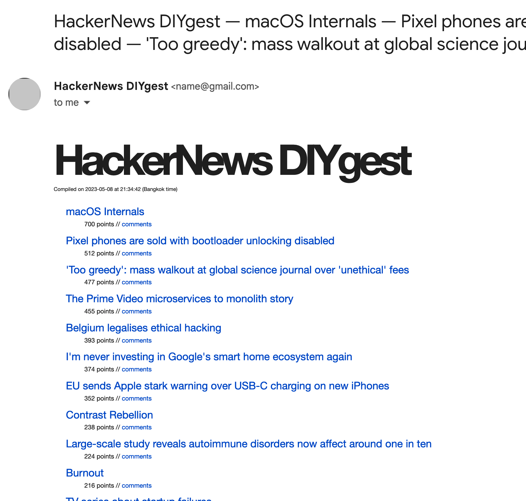 Github Codefodderhackernews Diygest Hacker News Digest 9411