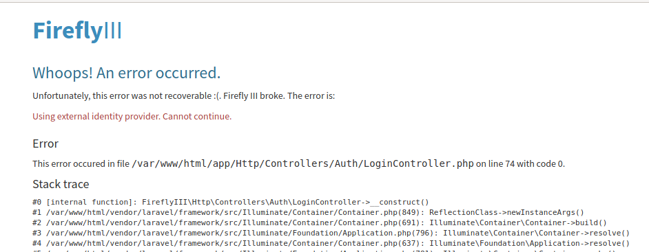 Not null violation error when first login · Issue #3809 · firefly-iii/firefly-iii · GitHub
