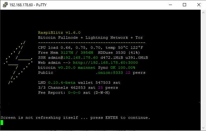 Refresh Info Screen in Loop · Issue #1569 · raspiblitz/raspiblitz · GitHub