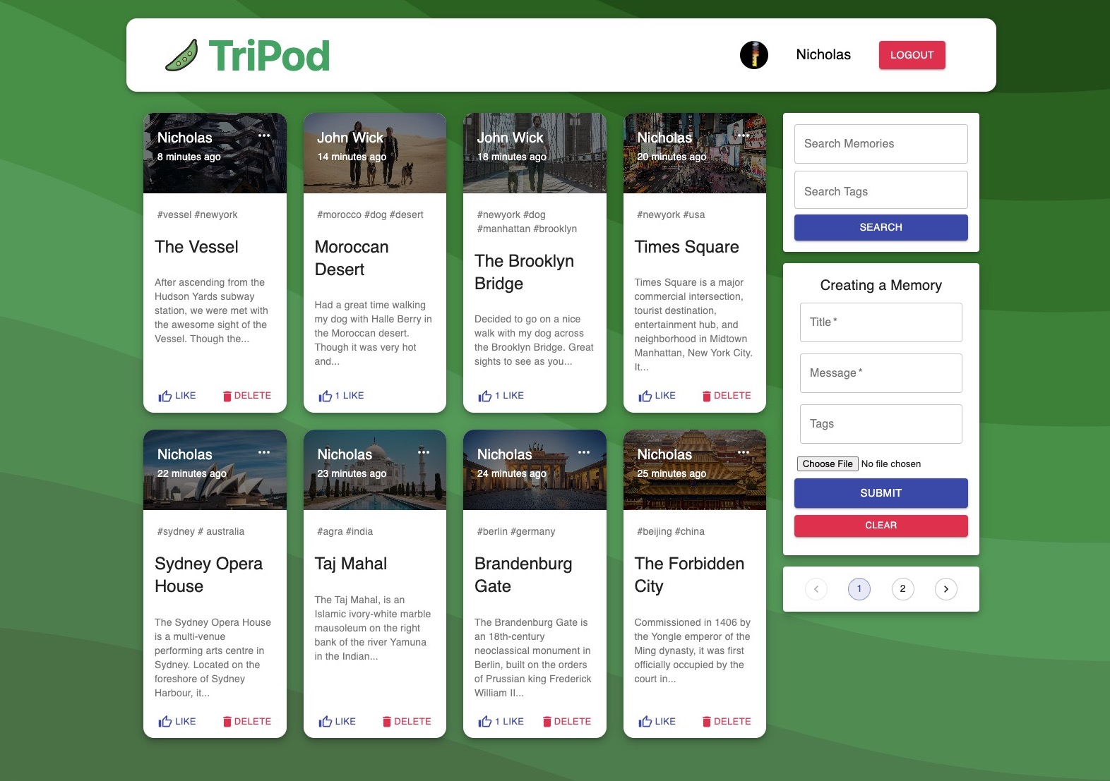 GitHub - nickhuynhq/tripod-client: TriPod is photo sharing application where users can like ...