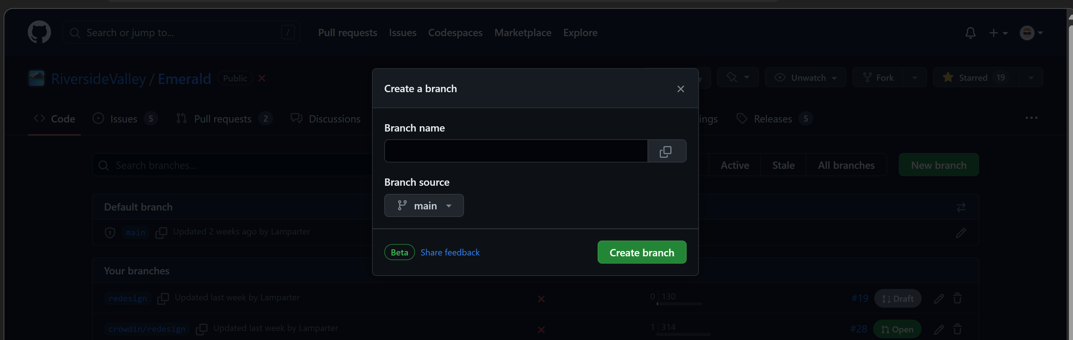 Add Create Branch From ` Branch ` To Add To Repo Button · Issue 6549 · Refined Githubrefined 