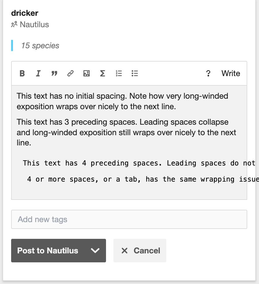 Markdown-styled scrollable code blocks do not render properly in annotation card · Issue #1315 ...
