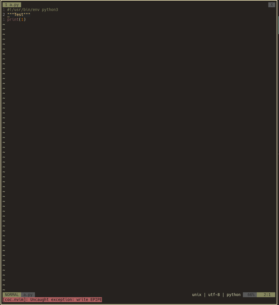 [coc.nvim]: Uncaught exception: write EPIPE · Issue #3459 · neoclide/coc.nvim · GitHub