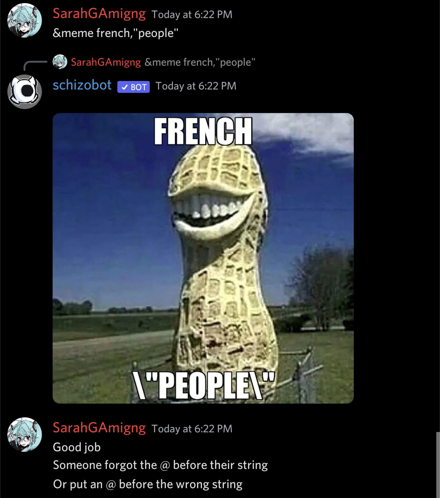 &meme outputs literal string to the image · Issue #281 · esmBot/esmBot · GitHub