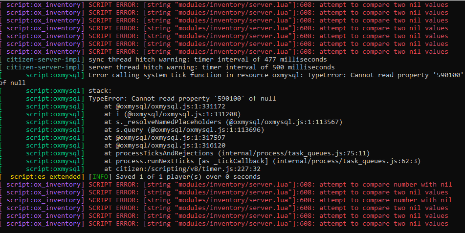 Error · Issue #278 · overextended/ox_inventory · GitHub
