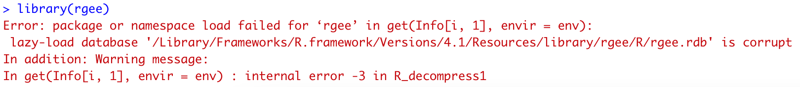 "library(rgee)" does not work in R studio but works in R · Issue #189 · r-spatial/rgee · GitHub