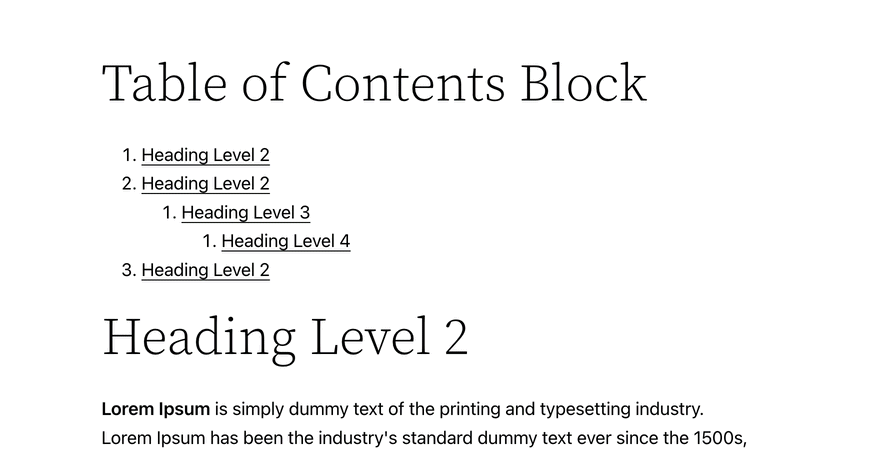 Table of Contents Block only creates numbered lists · Issue #41769 ...