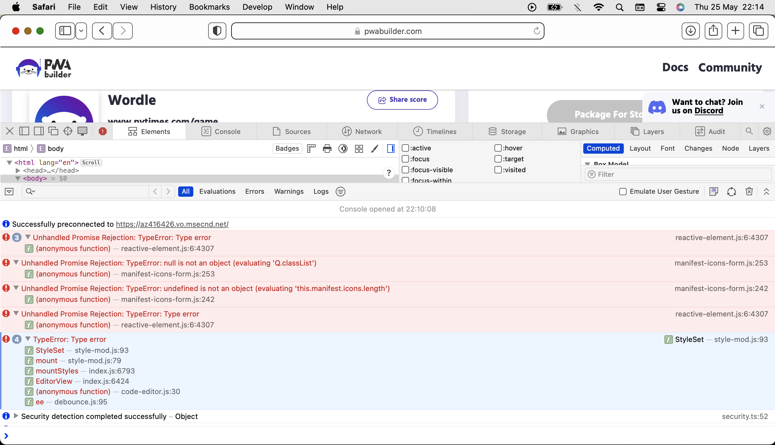 [BUG] Multiple TypeErrors on report card · Issue #4113 · pwa-builder/PWABuilder · GitHub