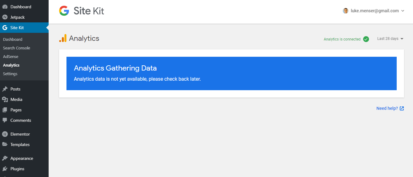 Analytics data is not yet available, please check back later. · Issue ...