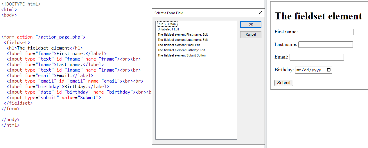 Field label is prepended with Heading in the form fields list (INS+F5 ...