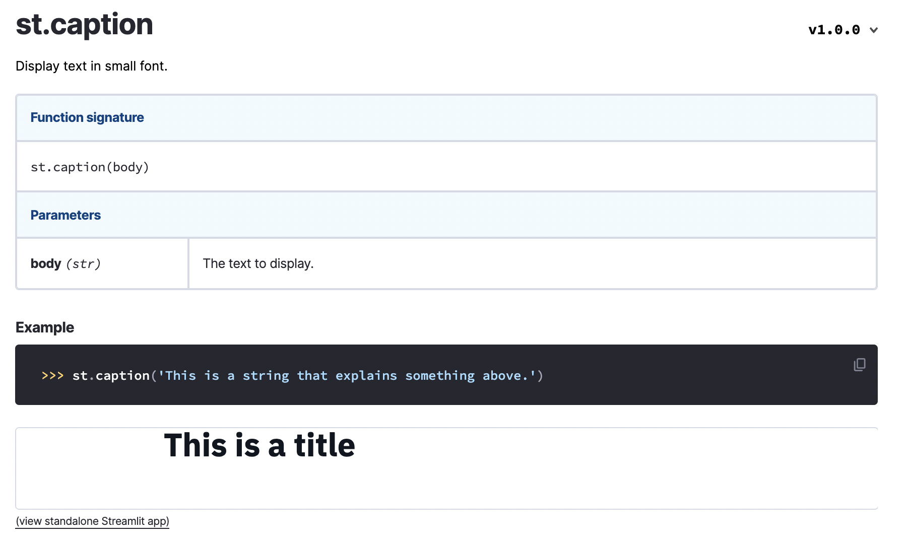 Fix wrong Streamlit static app for st.caption() doc · Issue #3918 · streamlit/streamlit · GitHub