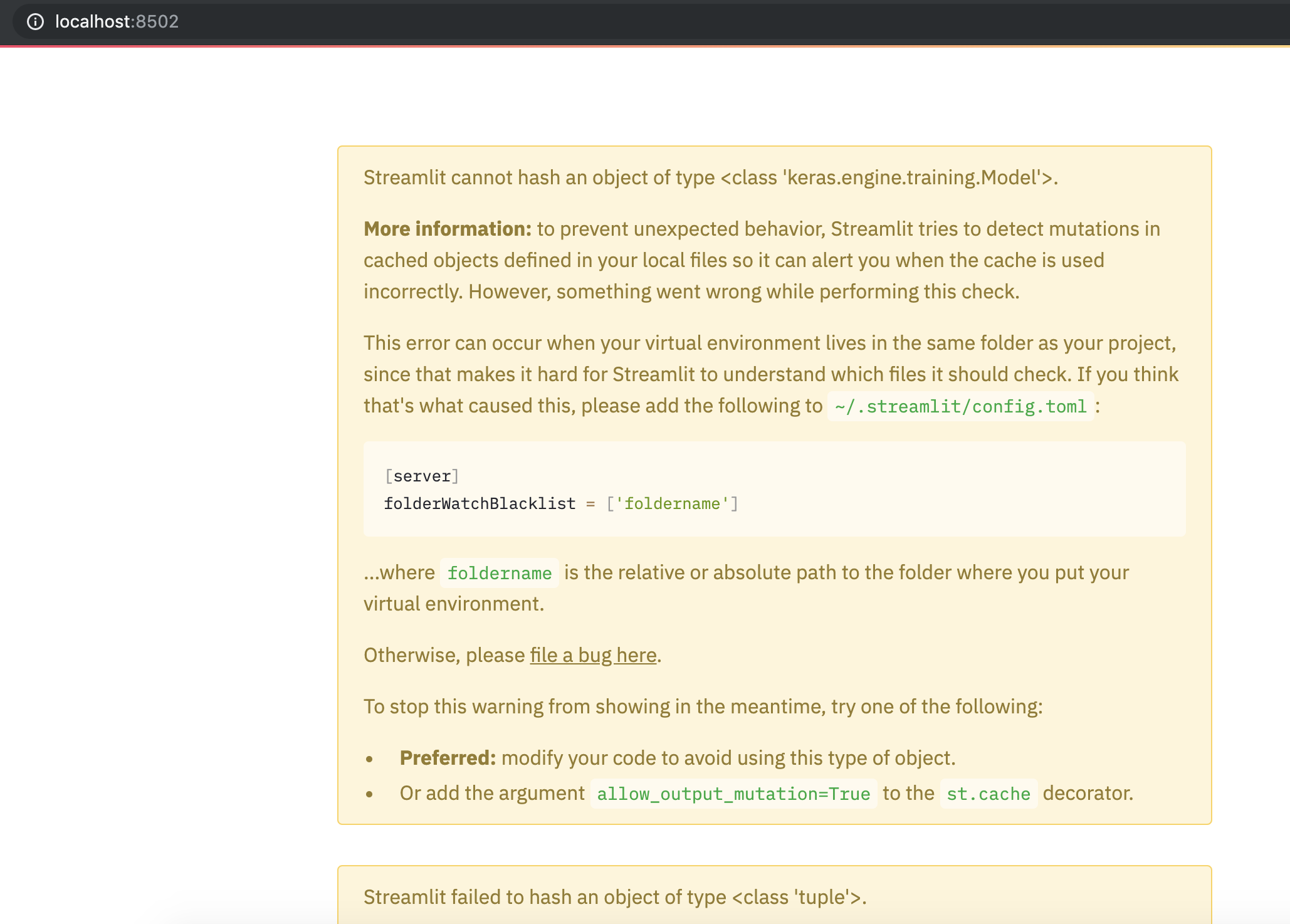 Can't make a keras model predict · Issue #838 · streamlit/streamlit ...