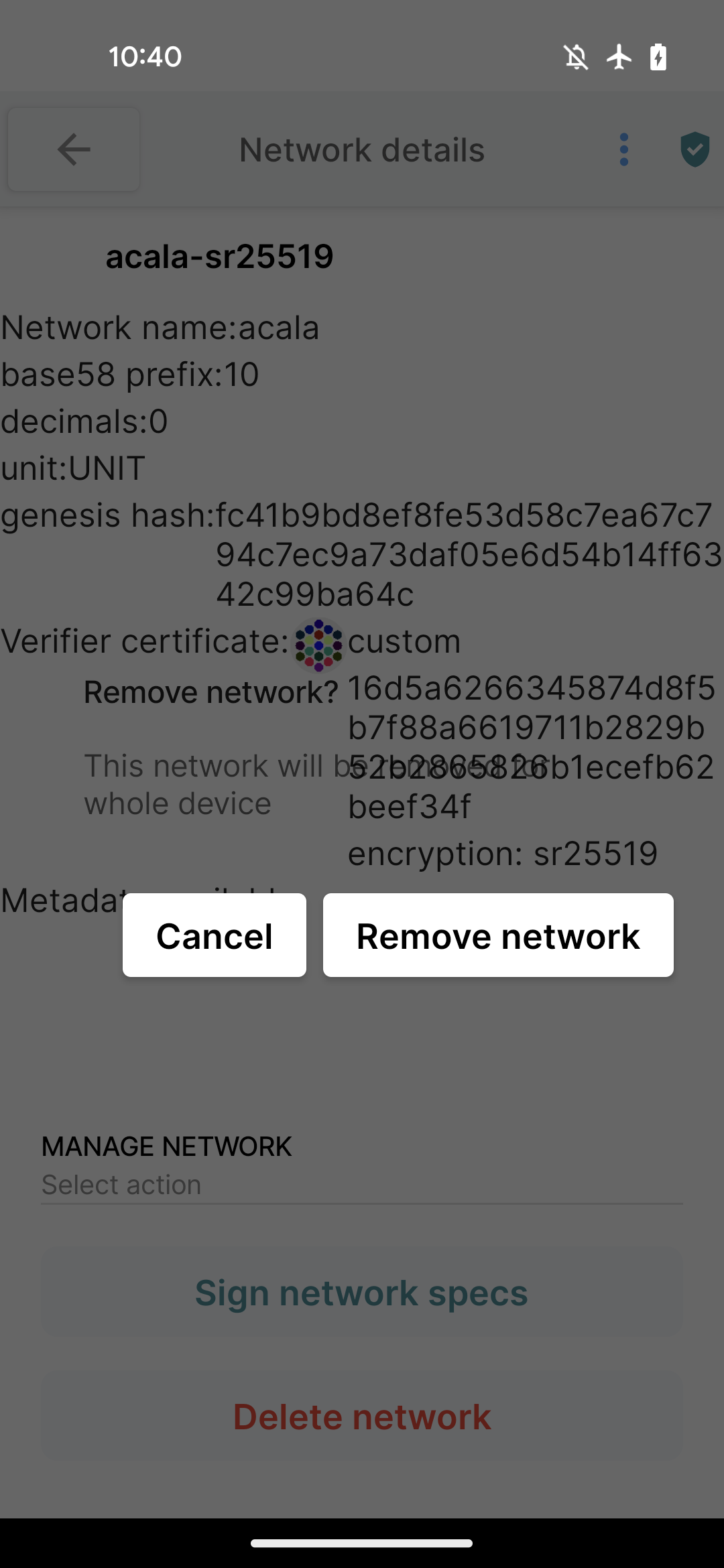 android: remove network/metadata modal is transparent · Issue #1695 · novasamatech/parity-signer ...
