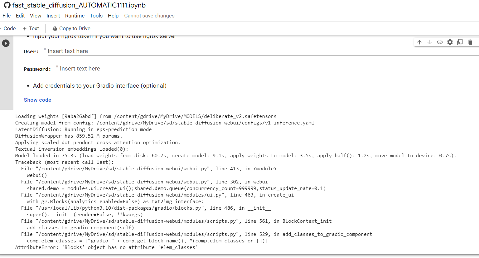 Error in last cell · Issue #2077 · TheLastBen/fast-stable-diffusion · GitHub