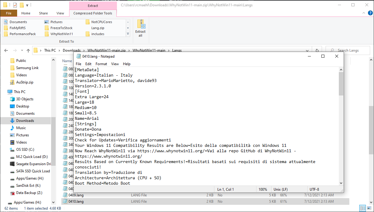 exe v. 2.3.1 - Italian language file converterd in UTF-16 LE BOM ...