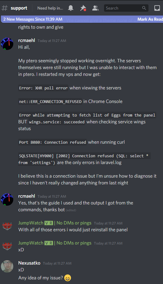 More useful diagnostic/debugging tools · Issue #2146 · pterodactyl/panel · GitHub