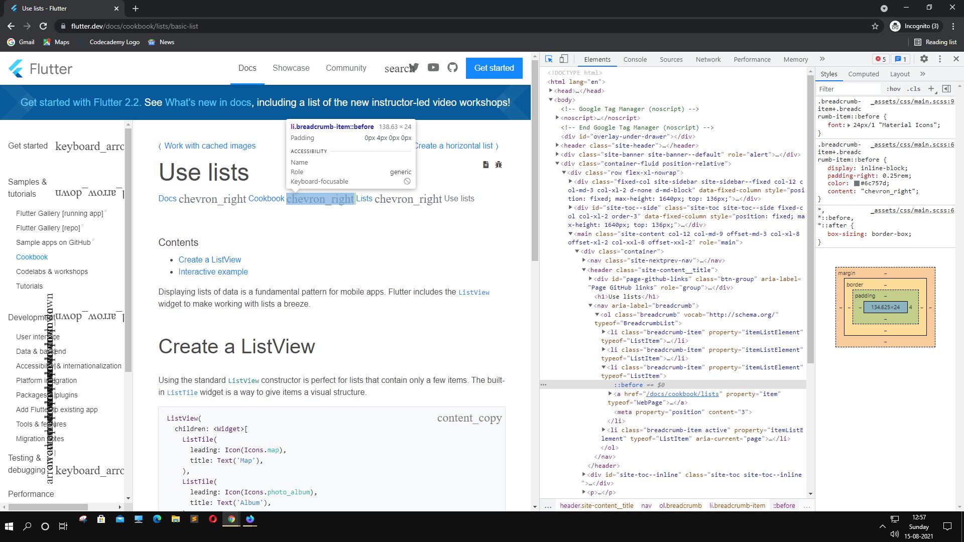 Flutter Dev Docs Left Pane Is Improper · Issue 6151 · Flutter Website · Github