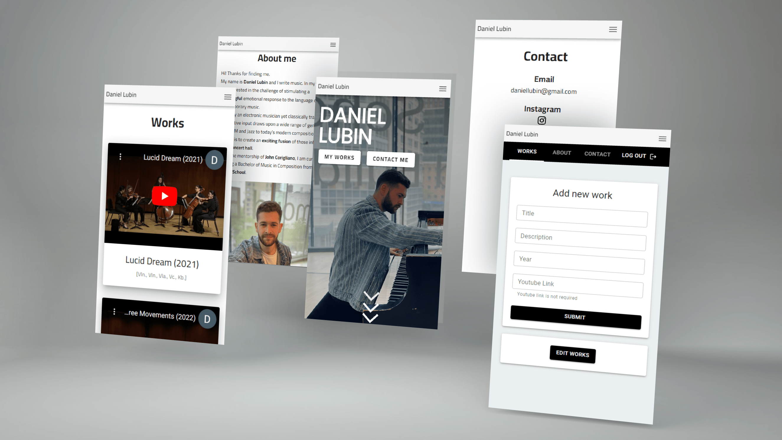GitHub - roei111/Daniel-Lubin-Portfolio: A portfolio site I made for a friend who is pursuing a ...