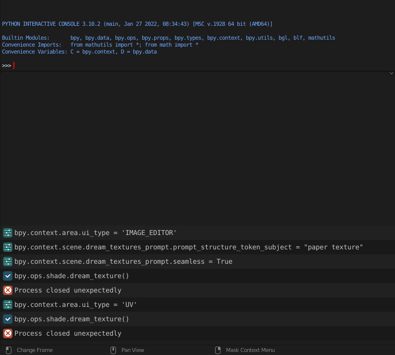 Error : Process closed unexpectedly · Issue #206 · carson-katri/dream-textures · GitHub