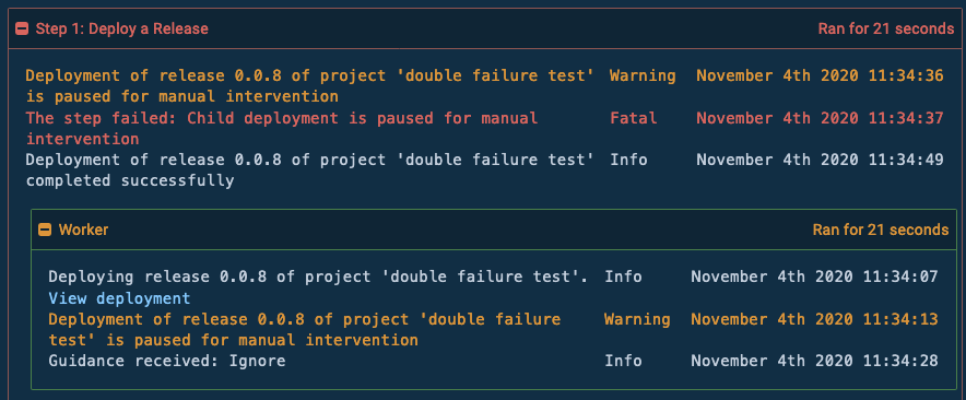Guided failure in a child project causes deployment failure · Issue #6658 · OctopusDeploy/Issues ...