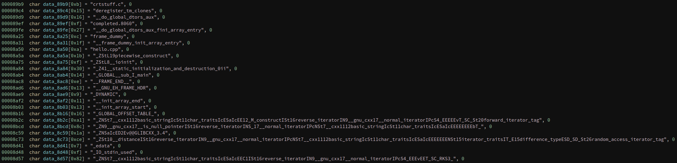 Strings in string tables aren't marked as strings · Issue #2094 · Vector35/binaryninja-api · GitHub