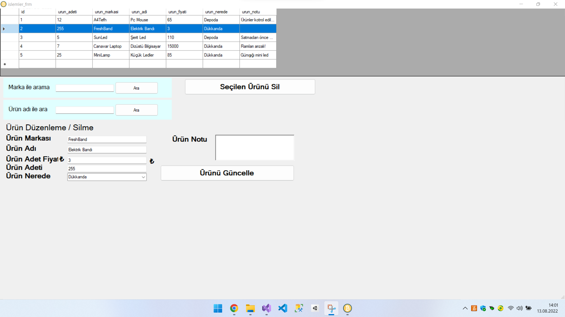 GitHub - HalimB08/Depo-Masaustu-Uygulamasi: Ürünlerin stok bilgisini ve ürünün nerede olduğunu ...