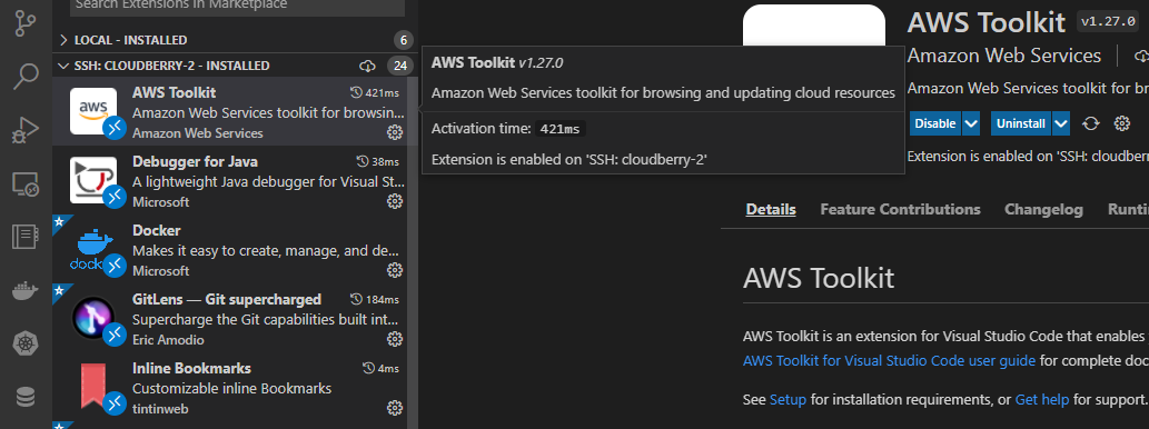 AWS Toolkit has the slowest activation time among all my extensions · Issue #1918 · aws/aws ...