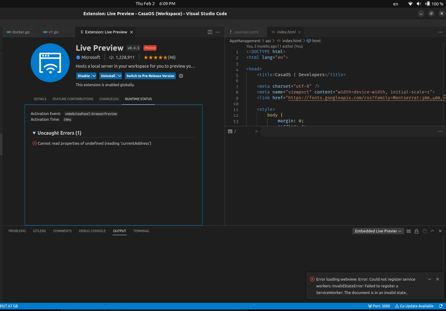 "The document is in an invalid state.." when opening Live Preview · Issue #446 · microsoft ...