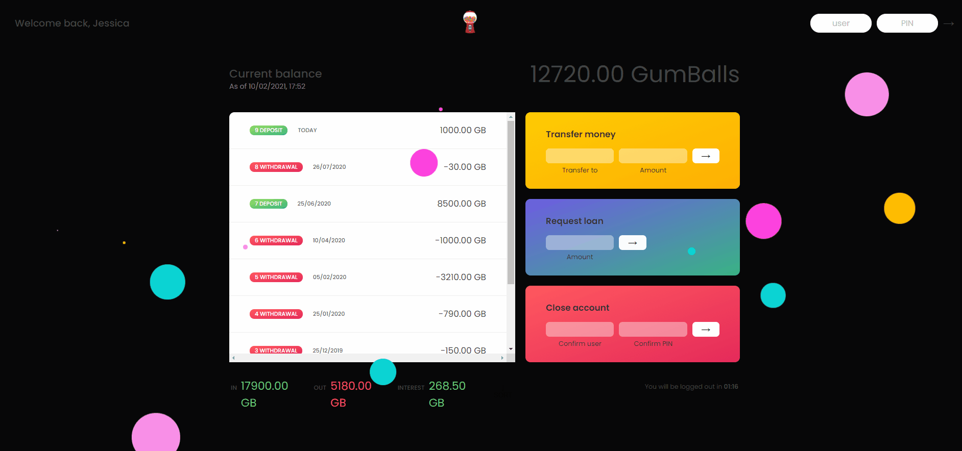 GitHub - AlainRusnov/GumBall-Bank: GumBall Bank WebApp