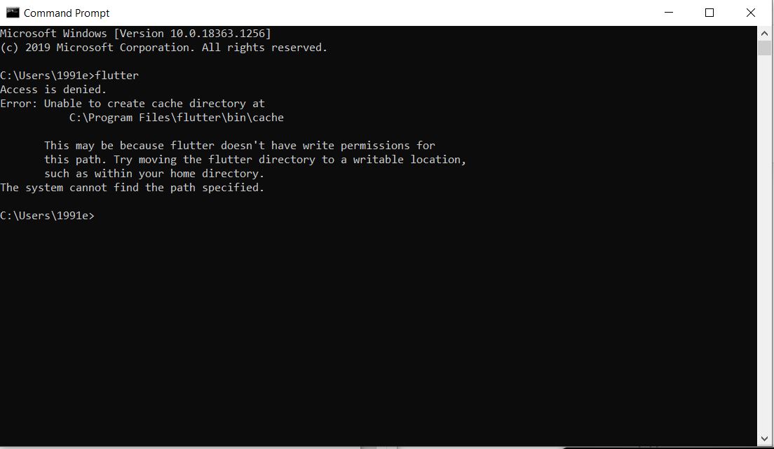 Access is Denied · Issue #73079 · flutter/flutter · GitHub