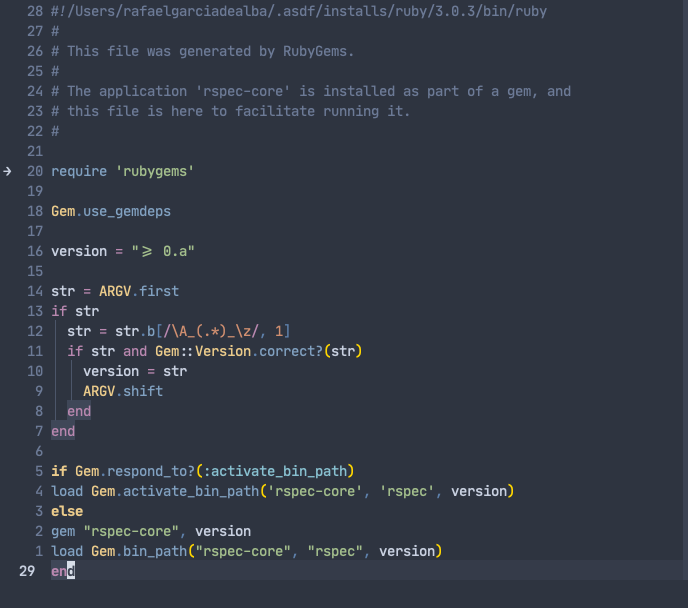 Rspec debugging is not running correctly. · Issue #9 · suketa/nvim-dap-ruby · GitHub