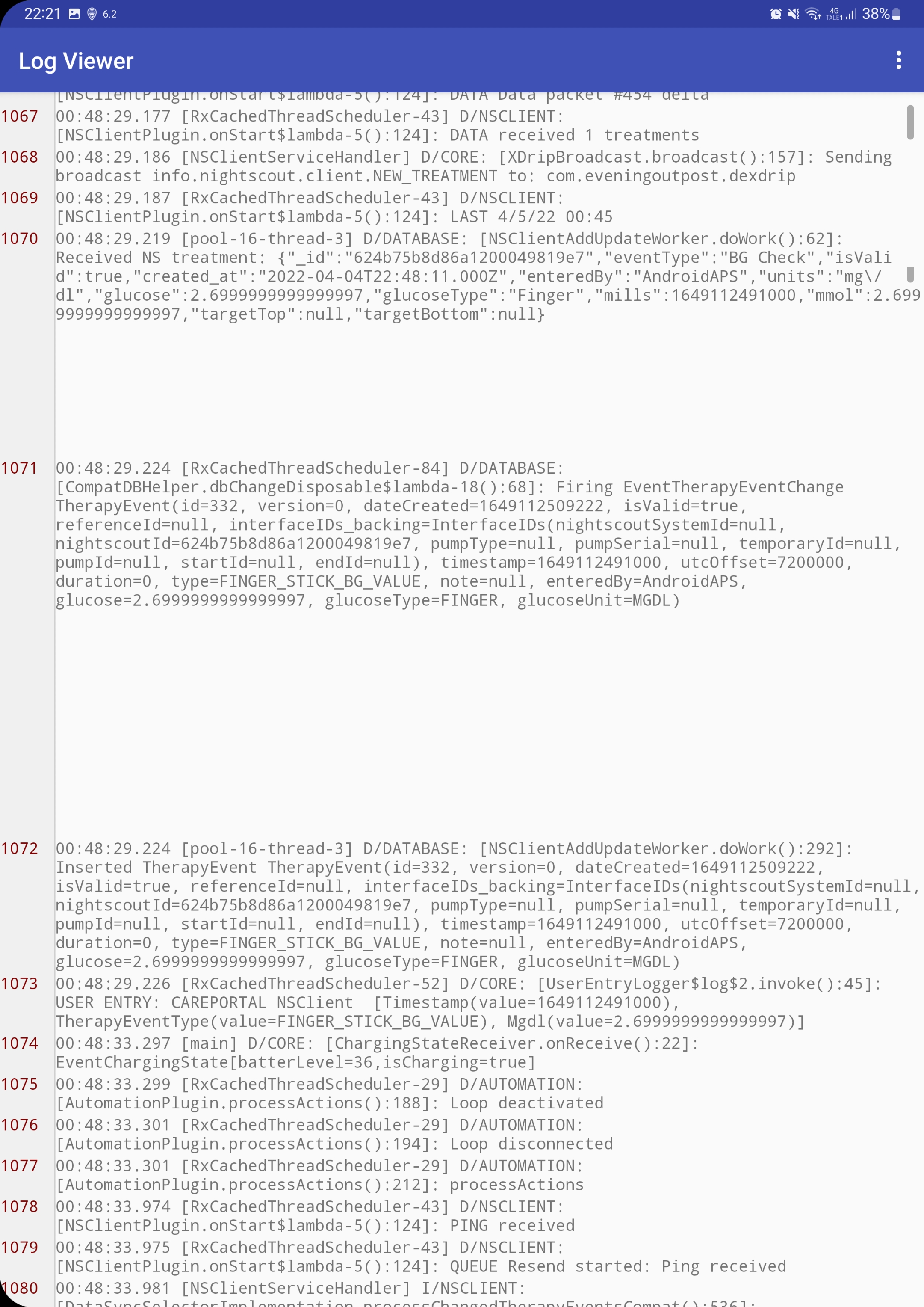 [3.0.0.1-dev-i] Error in BG Check value when transferred from AAPS into NSClient · Issue #1564 ...
