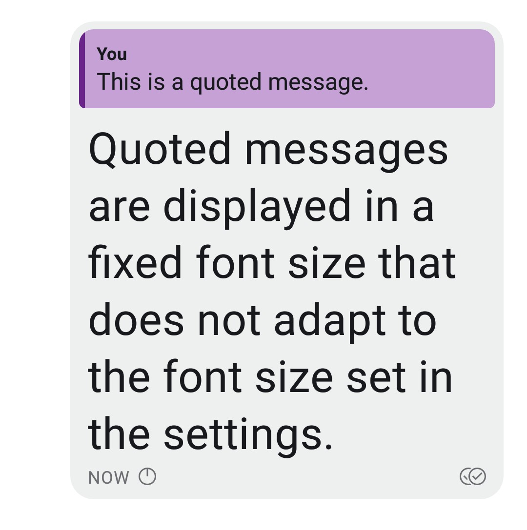 Static font size for quoted messaged (no adaptation to the font size setting) · Issue #8512 ...