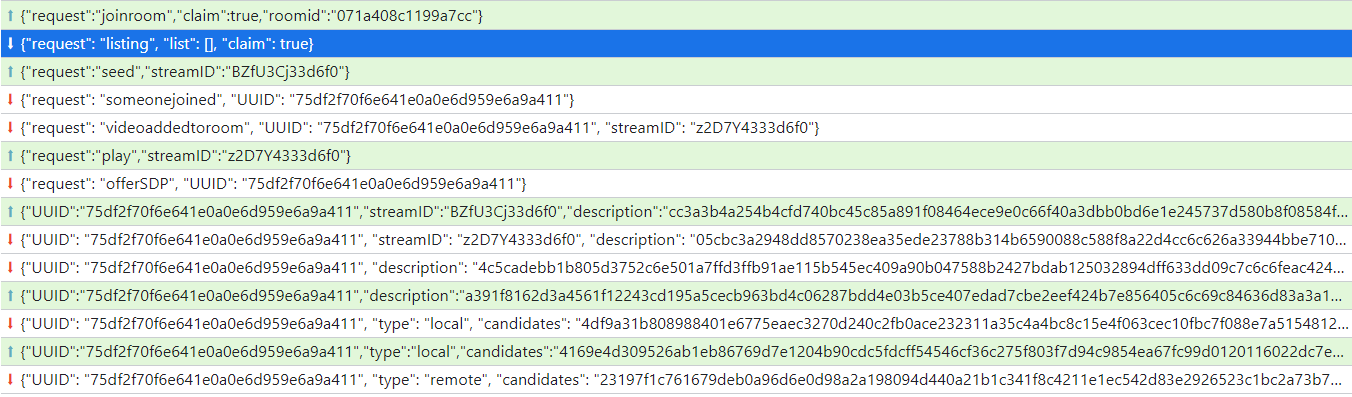 WS Service for own deployment lacks functionalities to feed the needs of webrtc.js library ...
