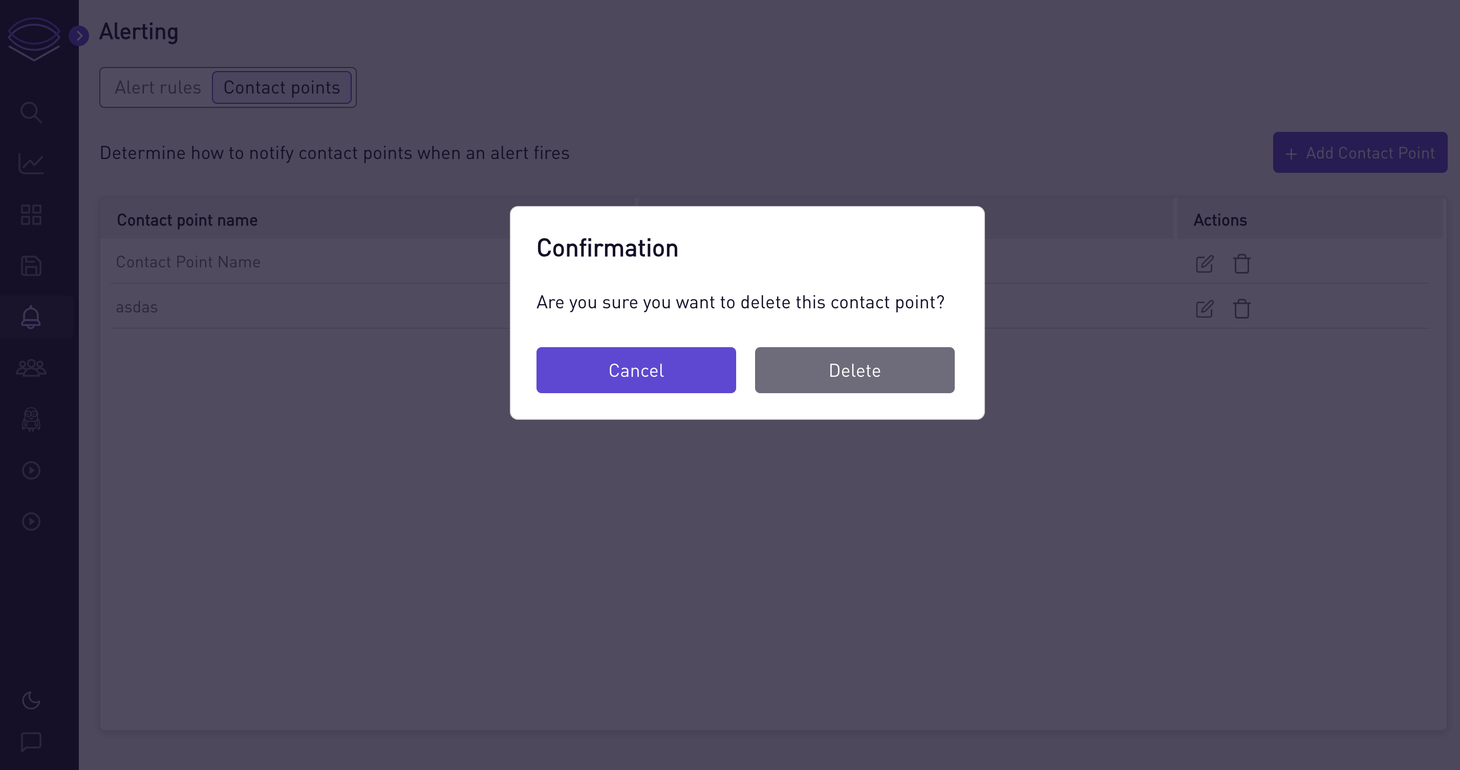 UI : Show Contact Name in Delete Confirmation Popup · Issue #101 · siglens/siglens · GitHub