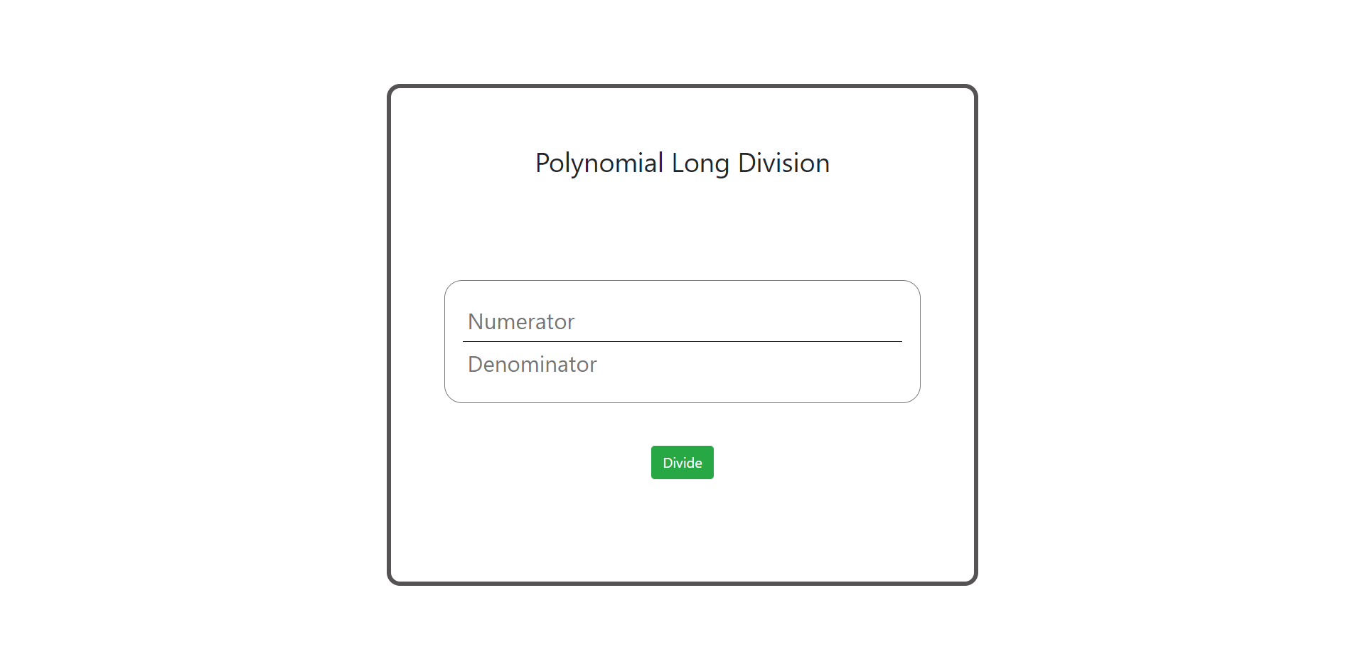Polynomial Long Division Calculator · Issue 510 · Astrodevil Zerooctave Javascript Projects