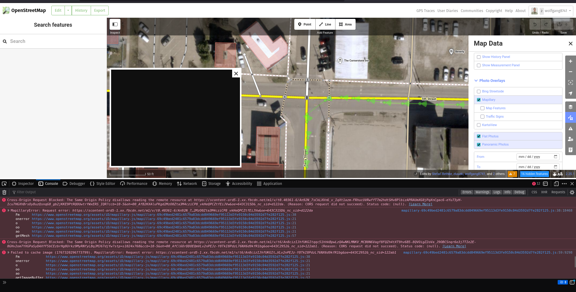 Streetlevel imagery Mapillary, Bing Streetview, and Kartaview failing ...