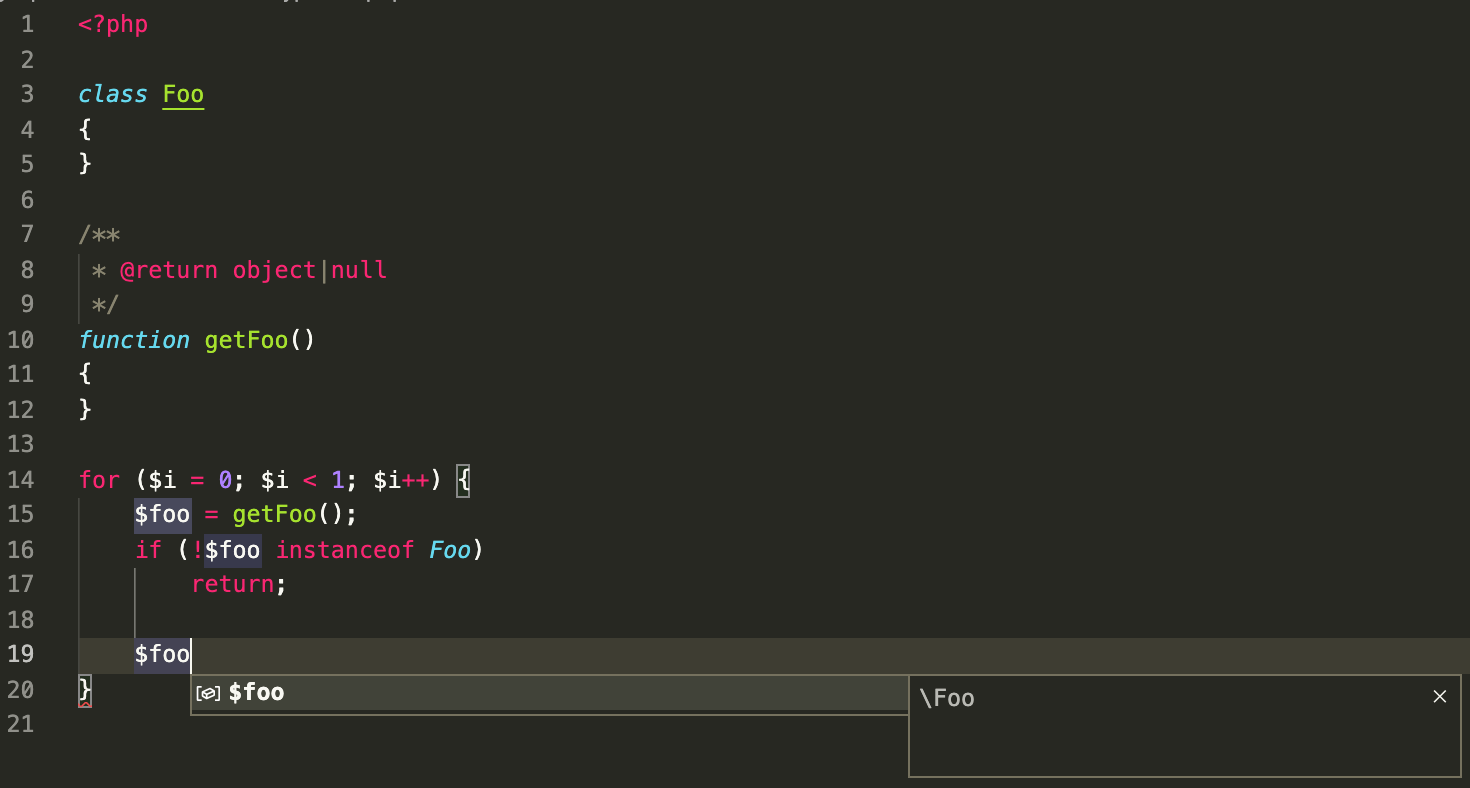 Wrong Typehint Inside Loop · Issue 2098 · Bmewburnvscode Intelephense · Github