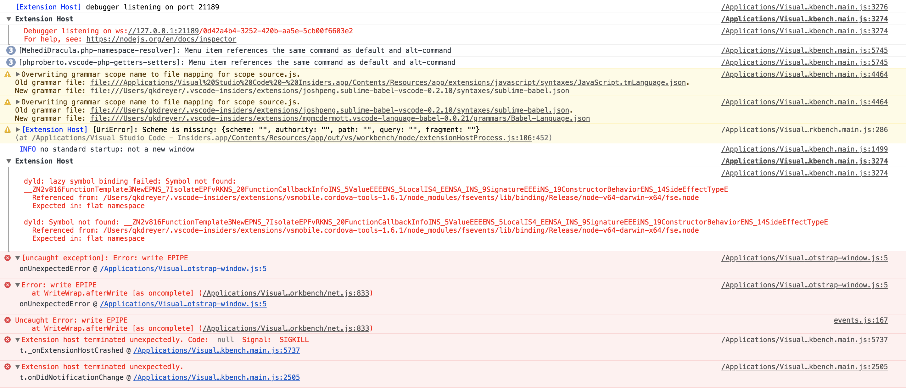 Extension Host Crash · Issue 472 · Microsoftvscode Cordova · Github 