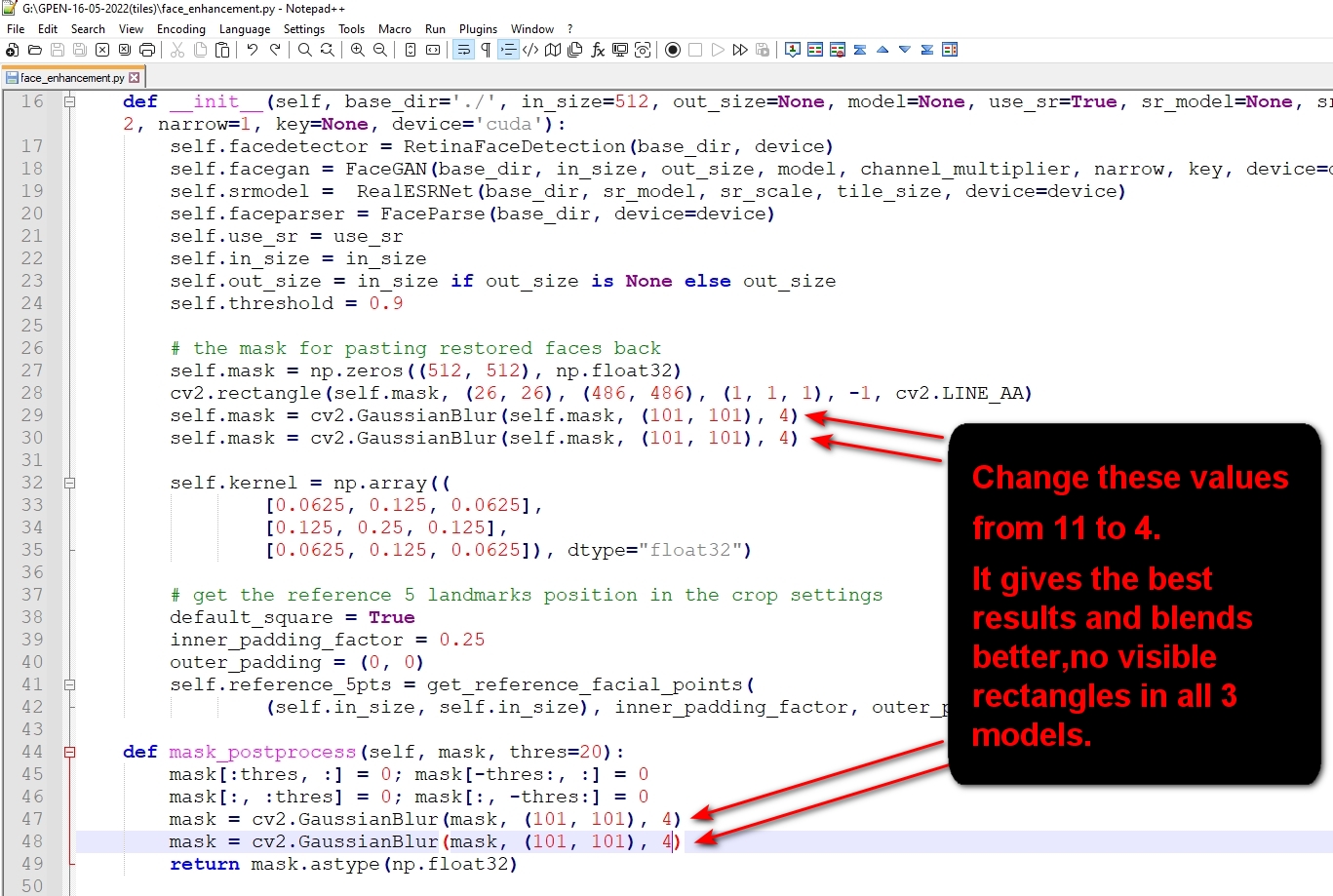 Visible rectangle around the face · Issue #126 · yangxy/GPEN · GitHub