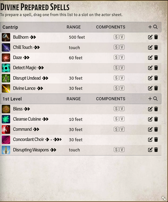 QOL for the "Prepared Spells" section/window/pop-up · Issue #10518 · foundryvtt/pf2e · GitHub