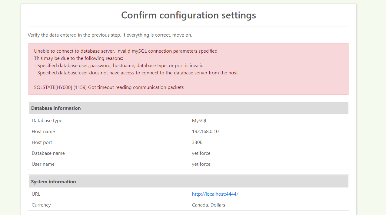 Bug Got Timeout Reading Communication Packets Error During Install · Issue 15120