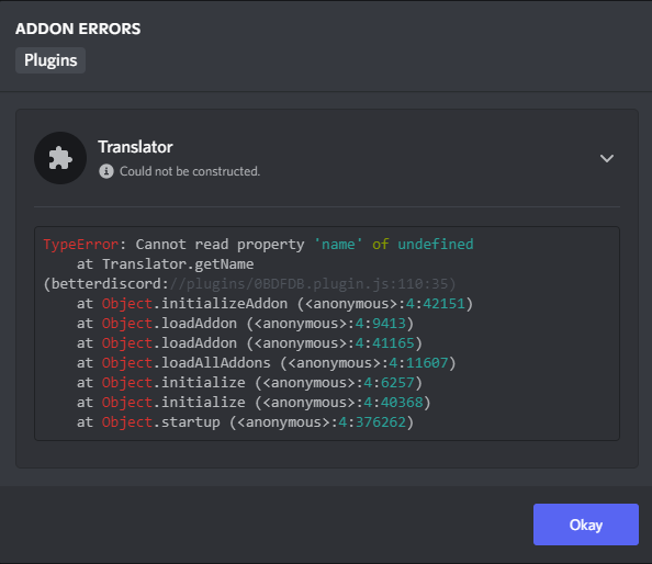Bug General Error · Issue 1813 · Mwittrienbetterdiscordaddons · Github 3347