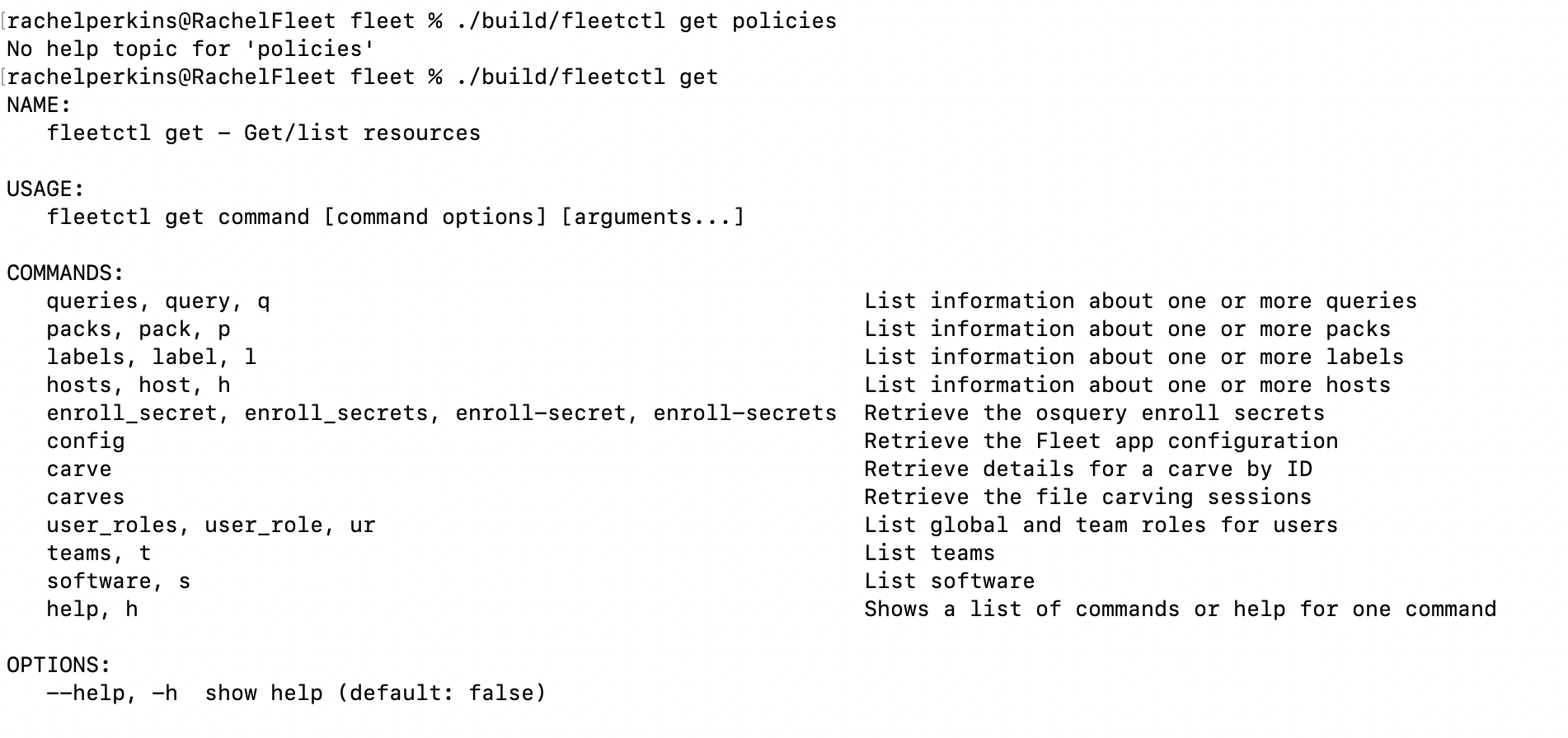 Fleetctl feature request: Ability to get policies and schedules · Issue #2572 · fleetdm/fleet ...