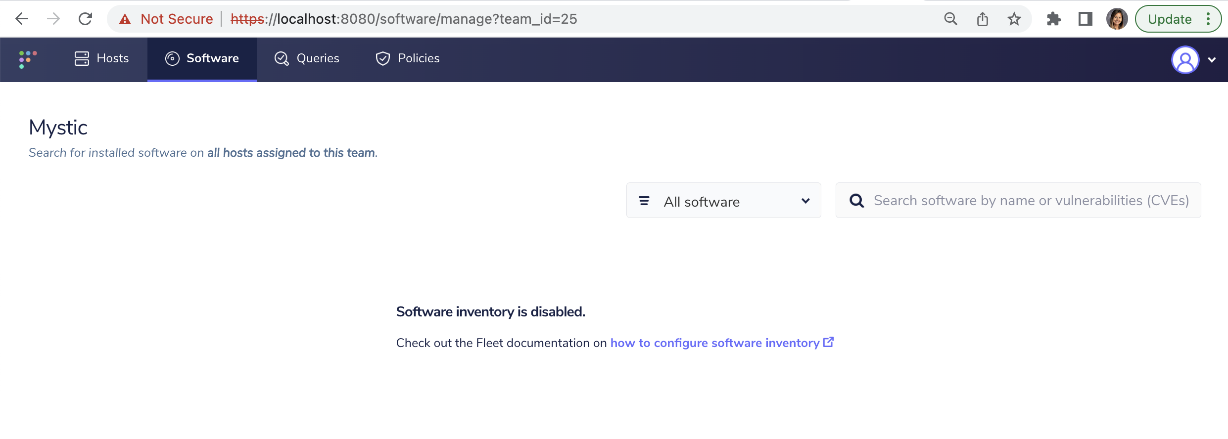 UI Improvement: Remove steps to configure software inventory for those without access to ...