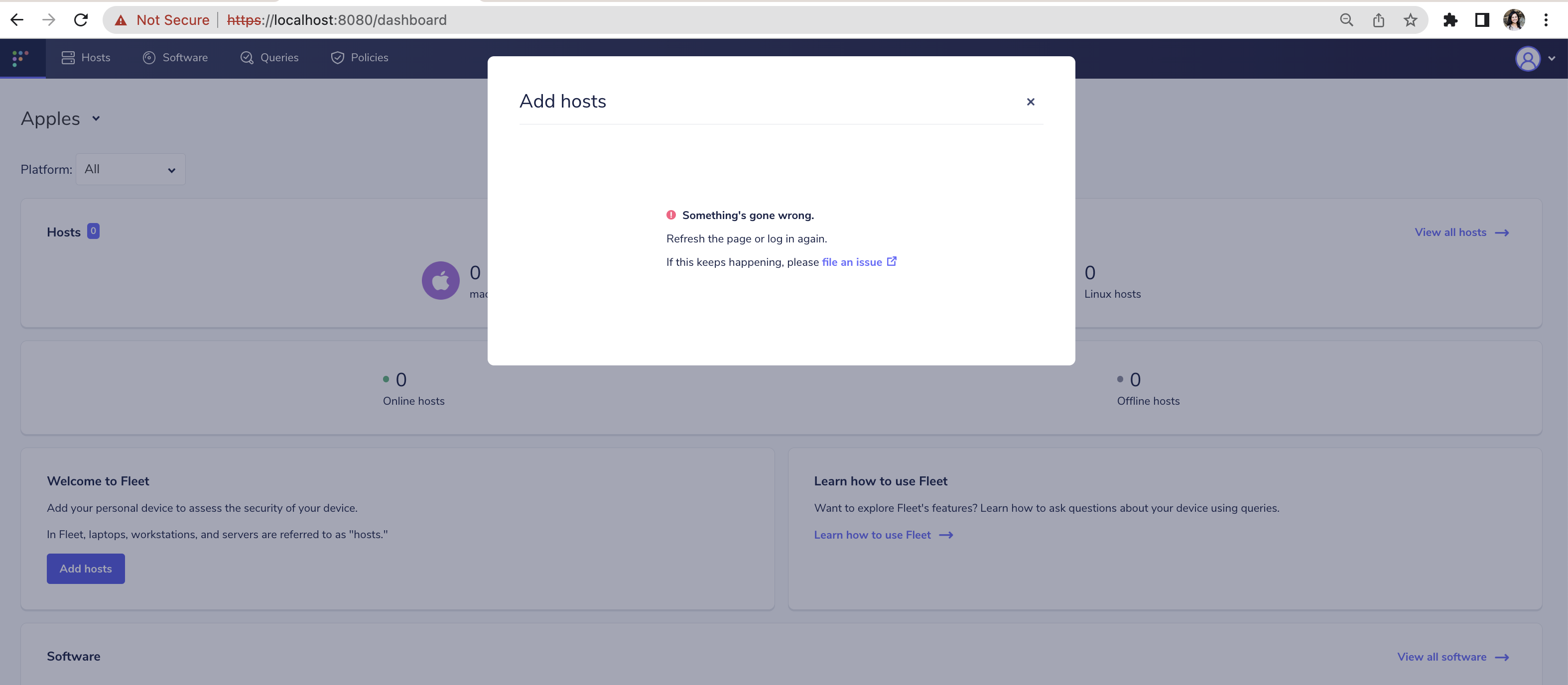Dashboard UI: Welcome to Fleet bug · Issue #6956 · fleetdm/fleet · GitHub