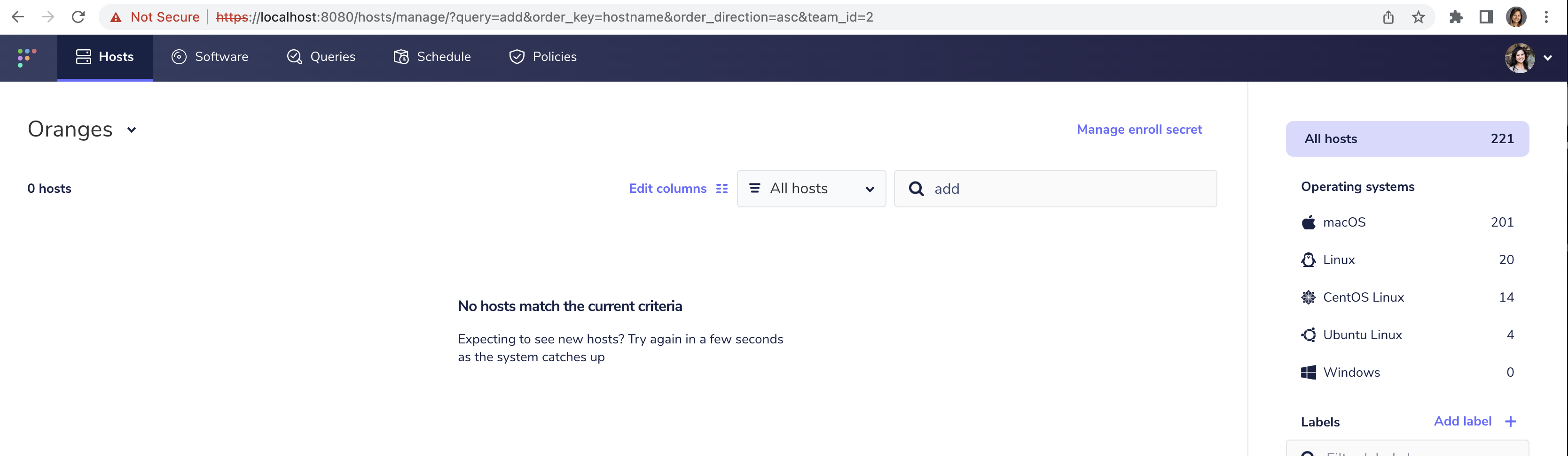 Fleet UI: Add host button missing when host count is 0 · Issue #7268 · fleetdm/fleet · GitHub