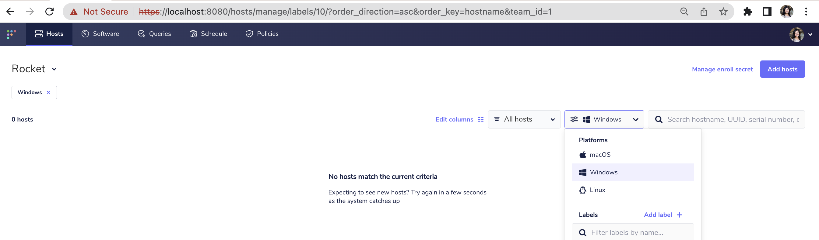 Fleet UX: Clicking selected label in dropdown will deselect that label ...