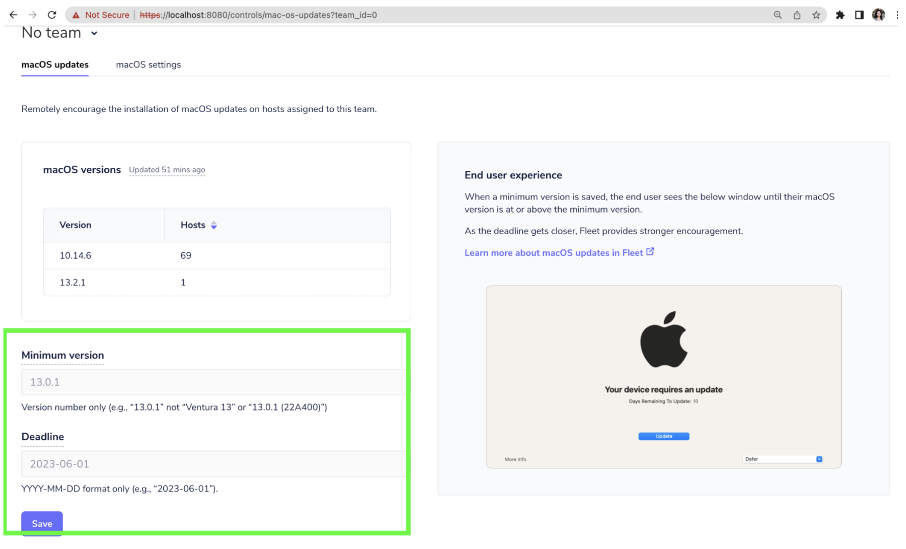 Fleet UI: MacOS require update form more transparent · Issue #11354 · fleetdm/fleet · GitHub